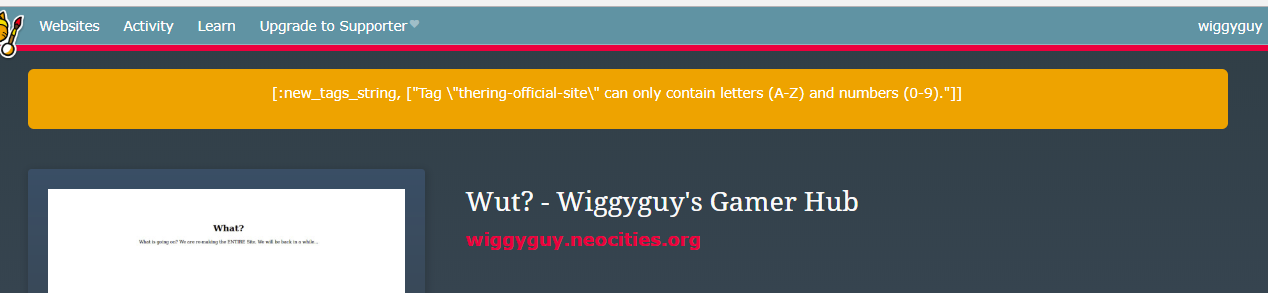 Broken "Invalid Tags" error message! · Issue #276 · neocities/neocities · GitHub