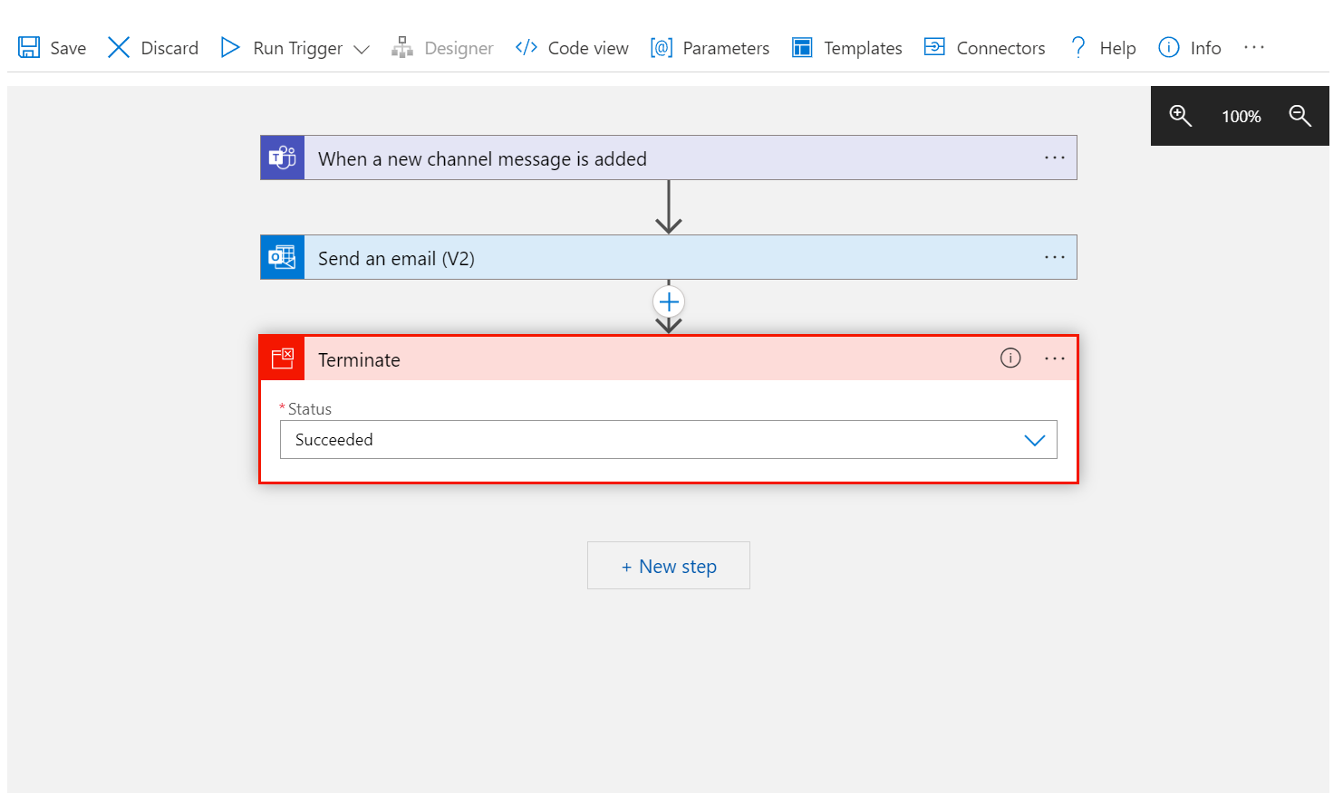 Code & Message should be shown conditionally for Terminate action · Issue #1952 · Azure ...