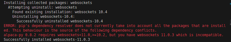 Error when installing websocket dependency for different plugins · Issue #218 · Significant ...