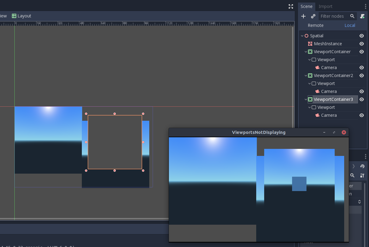 Viewports+Camera3Ds in ViewportContainers not rendering in the 2D ...