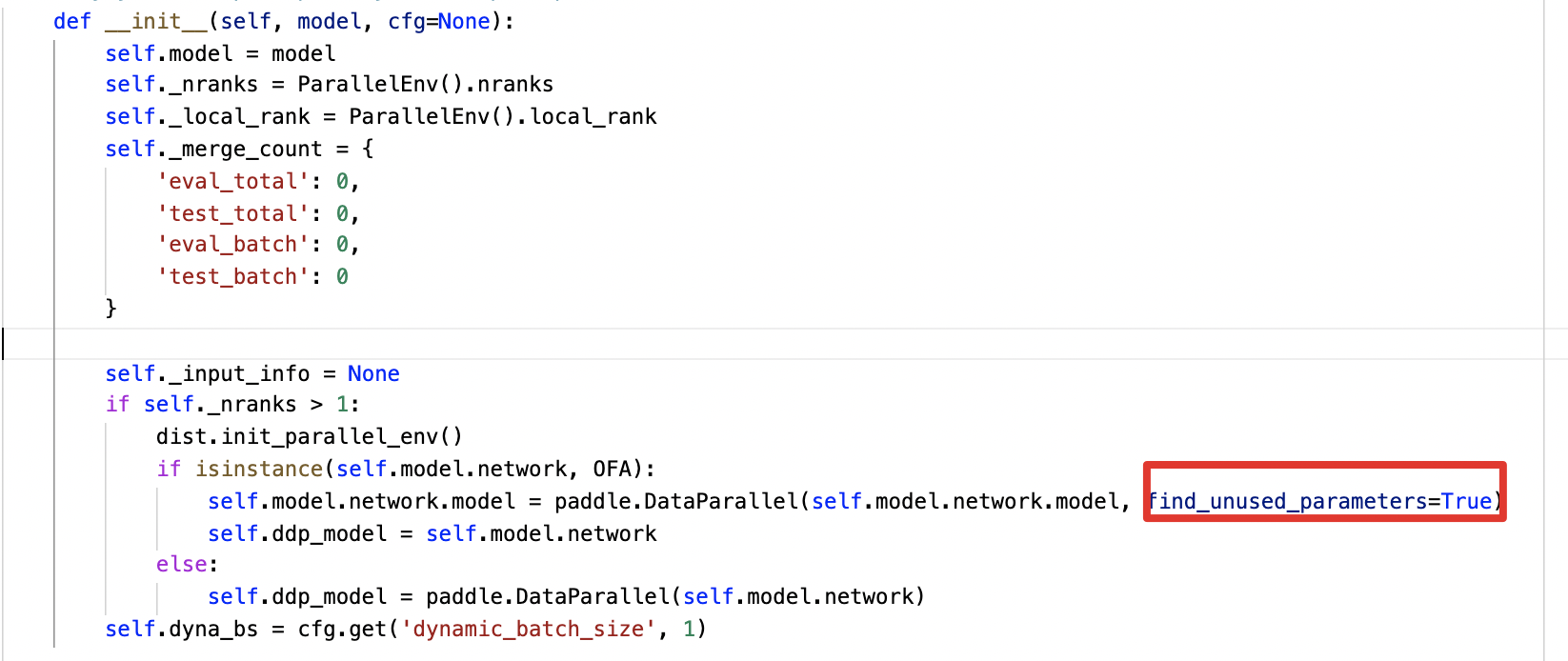 模型中含有控制流，使用了find_unused_parameters=True, 但是多卡训练loss出nan，单卡训练正常 · Issue #33683 · PaddlePaddle ...