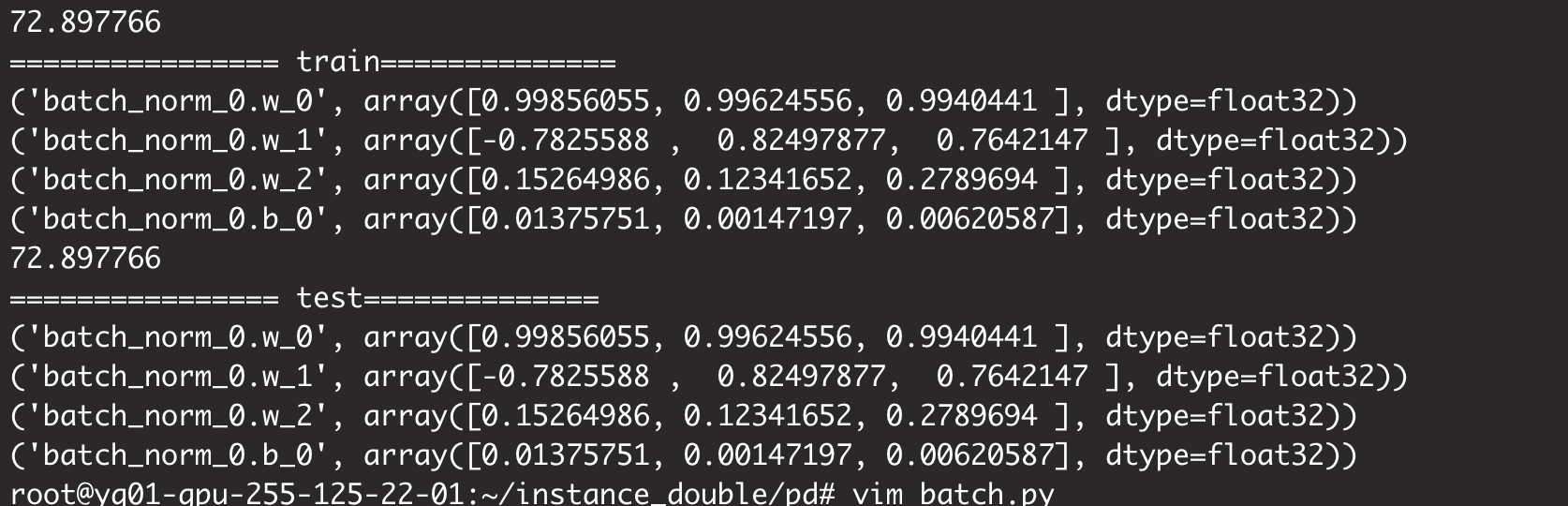 在训练和测试阶段，batchnorm 的 Mean，variance，bias，scale有diff。 · Issue 19957 · Paddlepaddlepaddle · Github