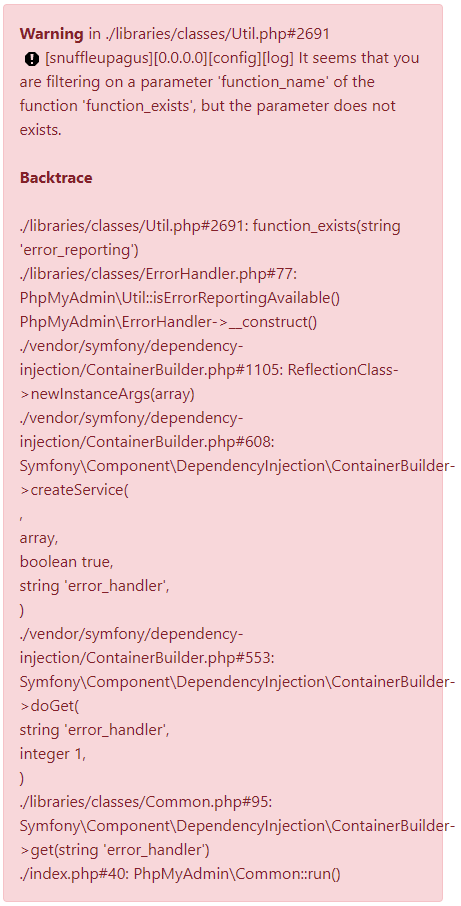snuffleupagus conflicts · Issue #17571 · phpmyadmin/phpmyadmin · GitHub