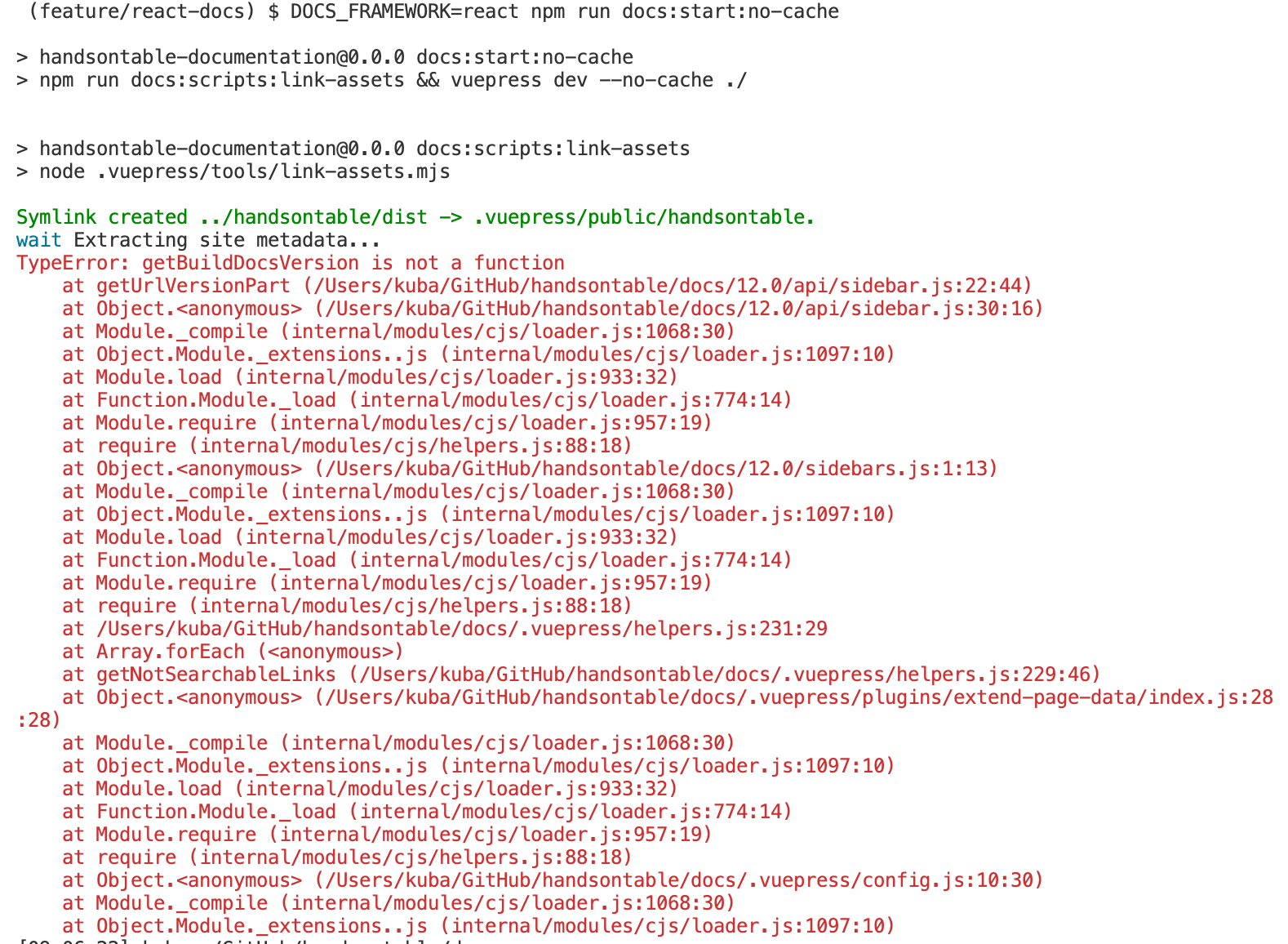 `npm run docs:start` doesn't work when there are docs versions newer than `12.0` · Issue #9650 ...