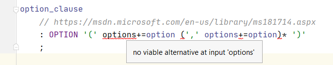 TSQL - options parsing error · Issue #1945 · antlr/grammars-v4 · GitHub
