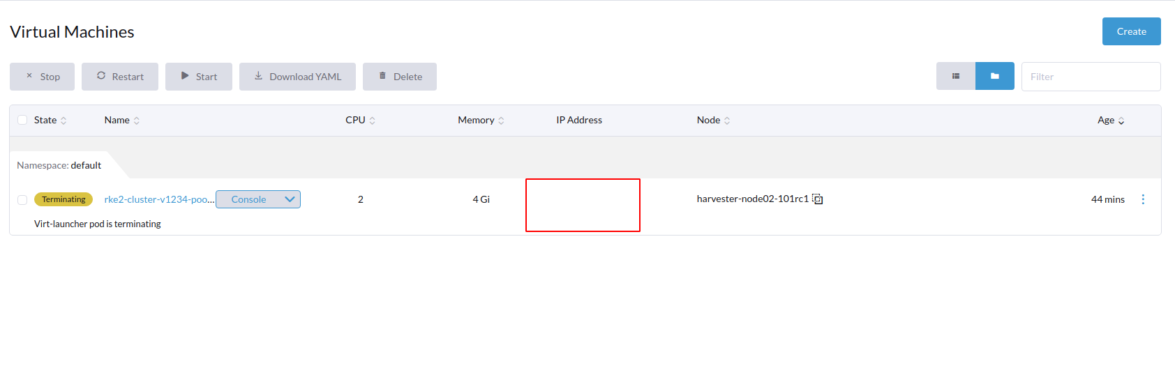[BUG] Unable to delete the stuck provisioning RKE2 cluster if cluster VM have no IP assign ...
