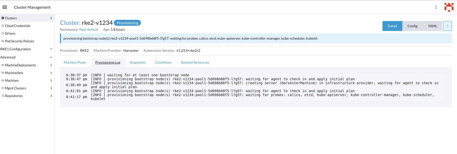 [BUG] Unable to provision Harvester v1.23.4 RKE2 cluster in Rancher v2.6.4 · Issue #2143 ...