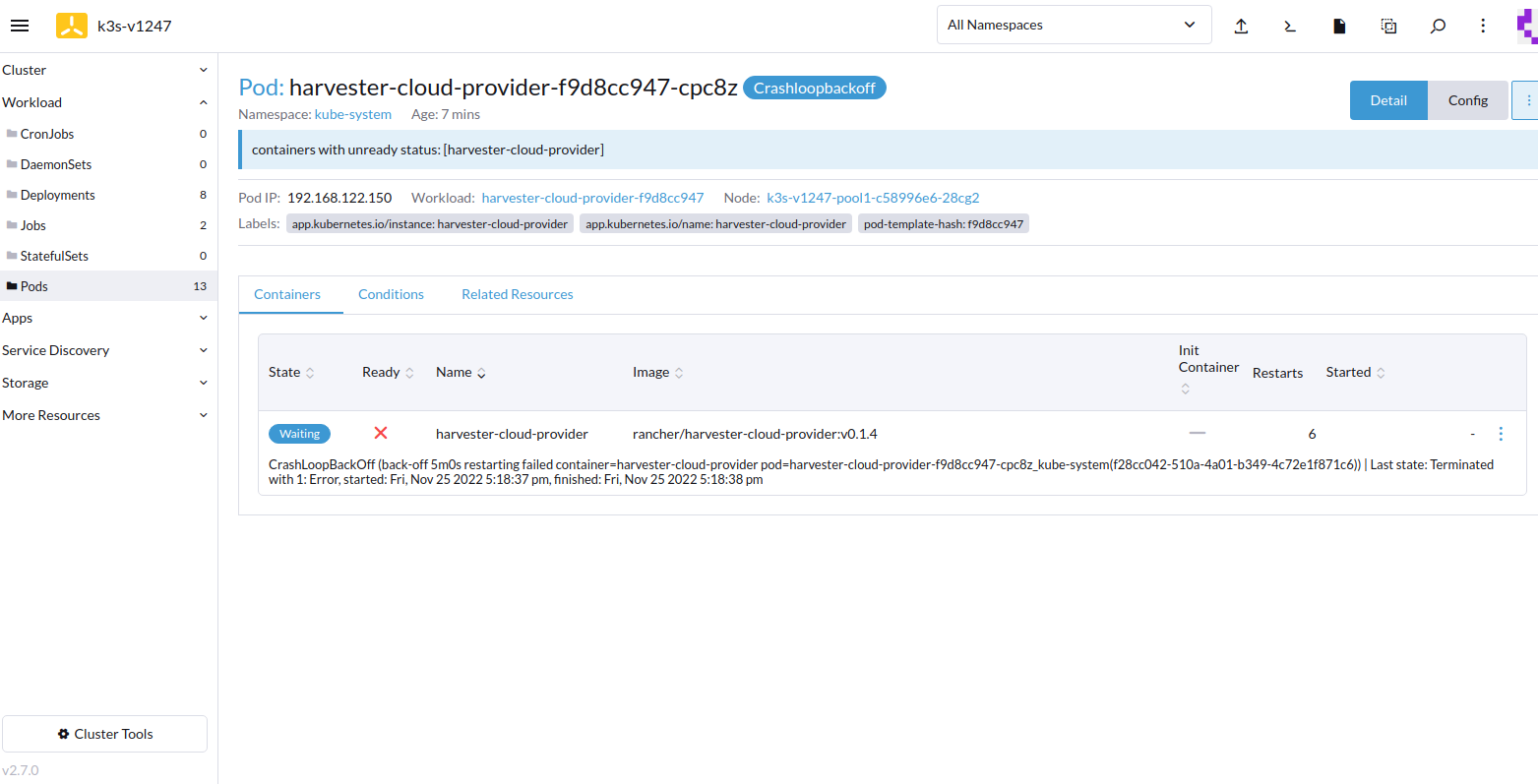 [BUG] Can't completely install Harvester cloud provider on K3s v1.24.4 and v1.23.10 clusters ...