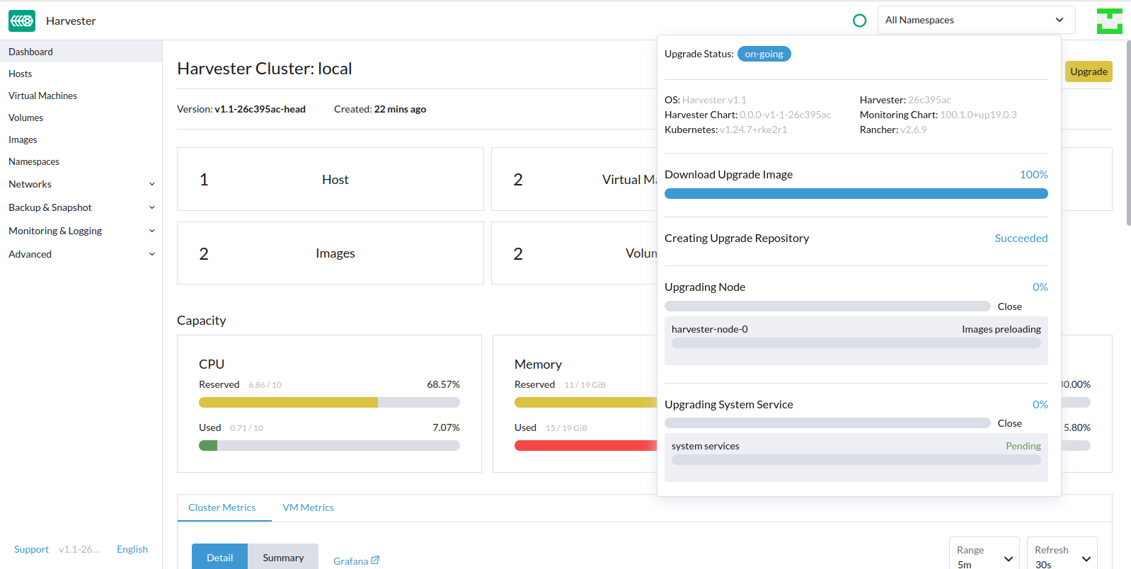 [BUG] Upgrade fails because upgrade-repo VM is not becoming healthy and ...