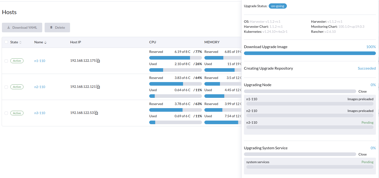 [BUG] Upgrade from 1.1.0 to 1.1.2-rc1, failed at upgrading the third node with longer than ...
