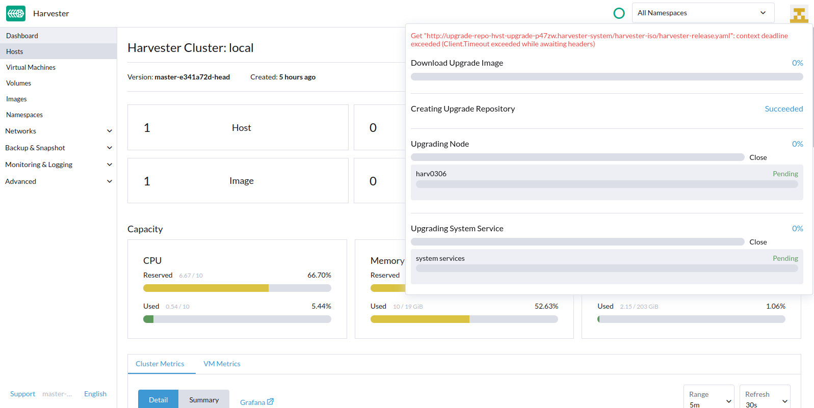 [BUG] Upgrade failed with "no route to host" error while retrieving repo info · Issue #3550 ...