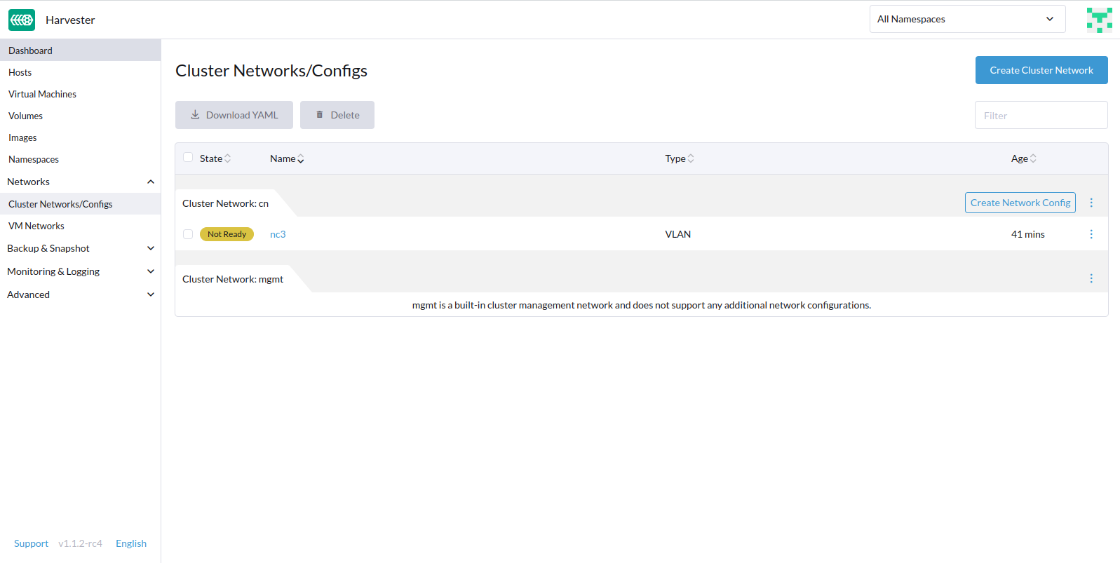 [BUG] Create network config and specify to any Harvester node, the status keep in `Not Ready ...