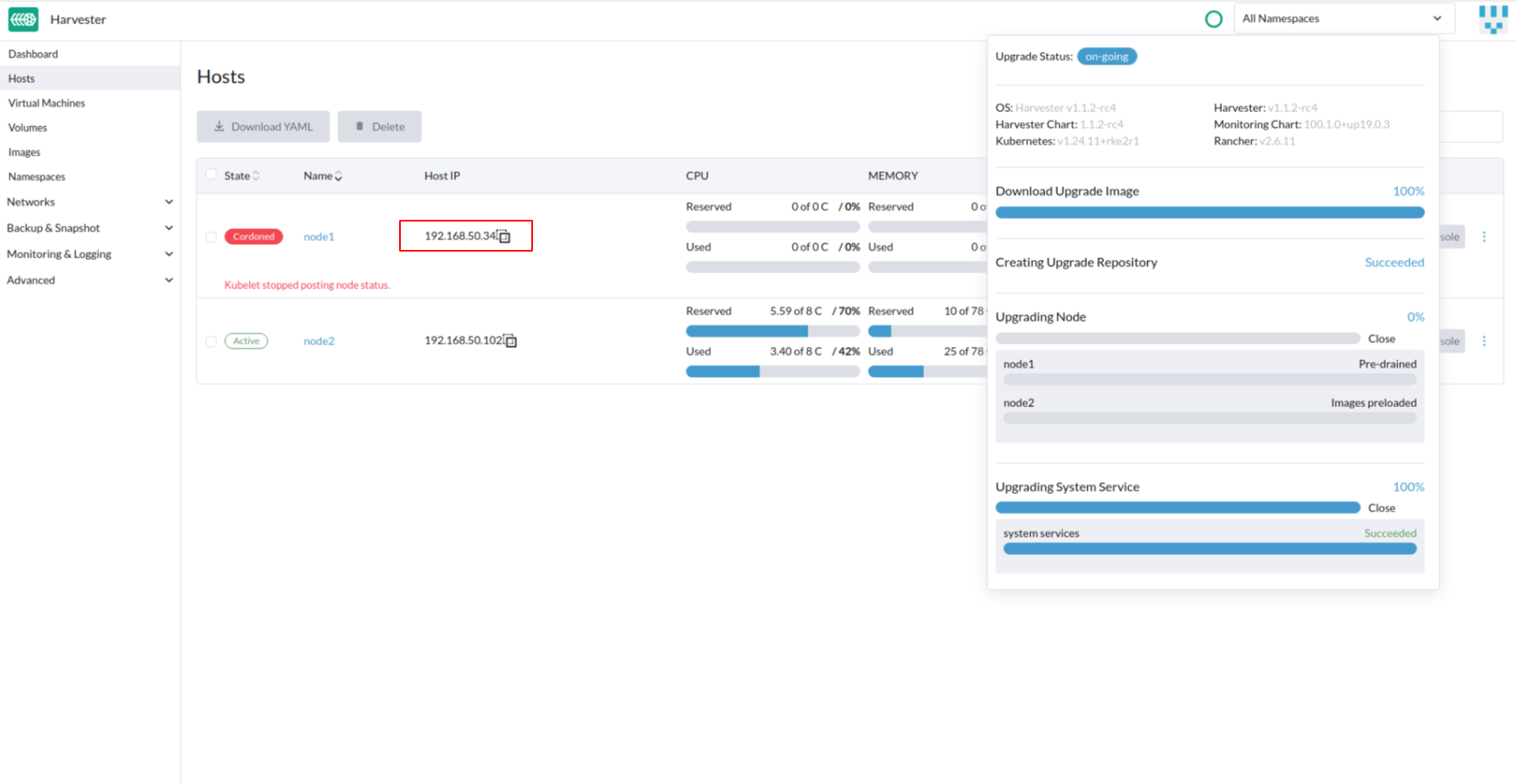 [BUG] Two nodes upgrade failed in Pre-drained the first node then lost VIP connectivity · Issue ...