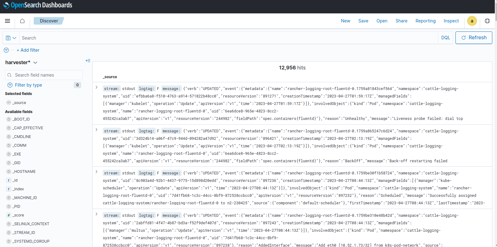 [BUG]Confirm opensearch component of logging is available in v1.2.0 · Issue #3589 · harvester ...
