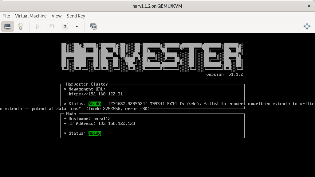 [BUG] Harvester console UI display "potential data loss" error after running more than two days ...