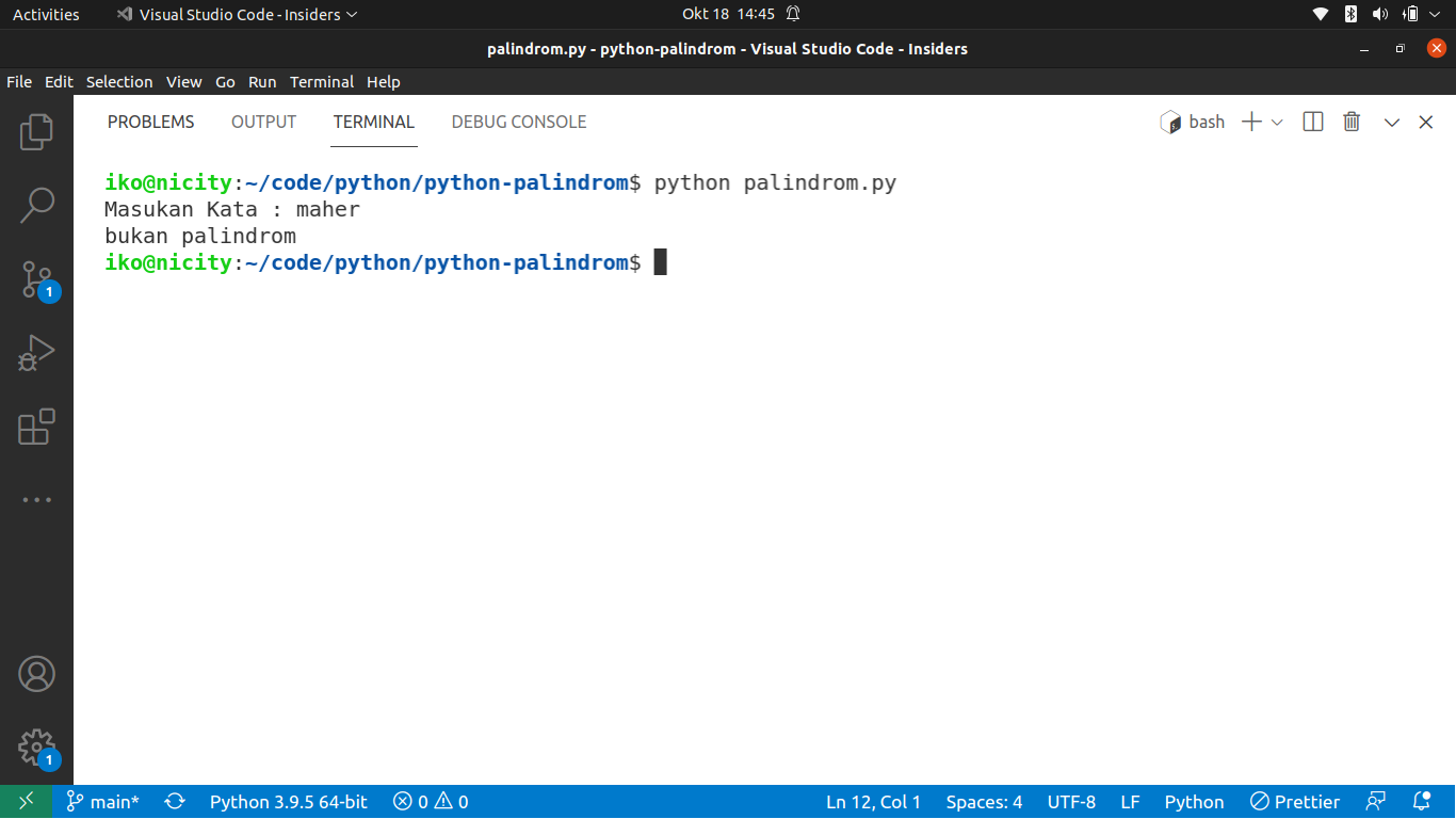 Github Ricko1993python Palindrom