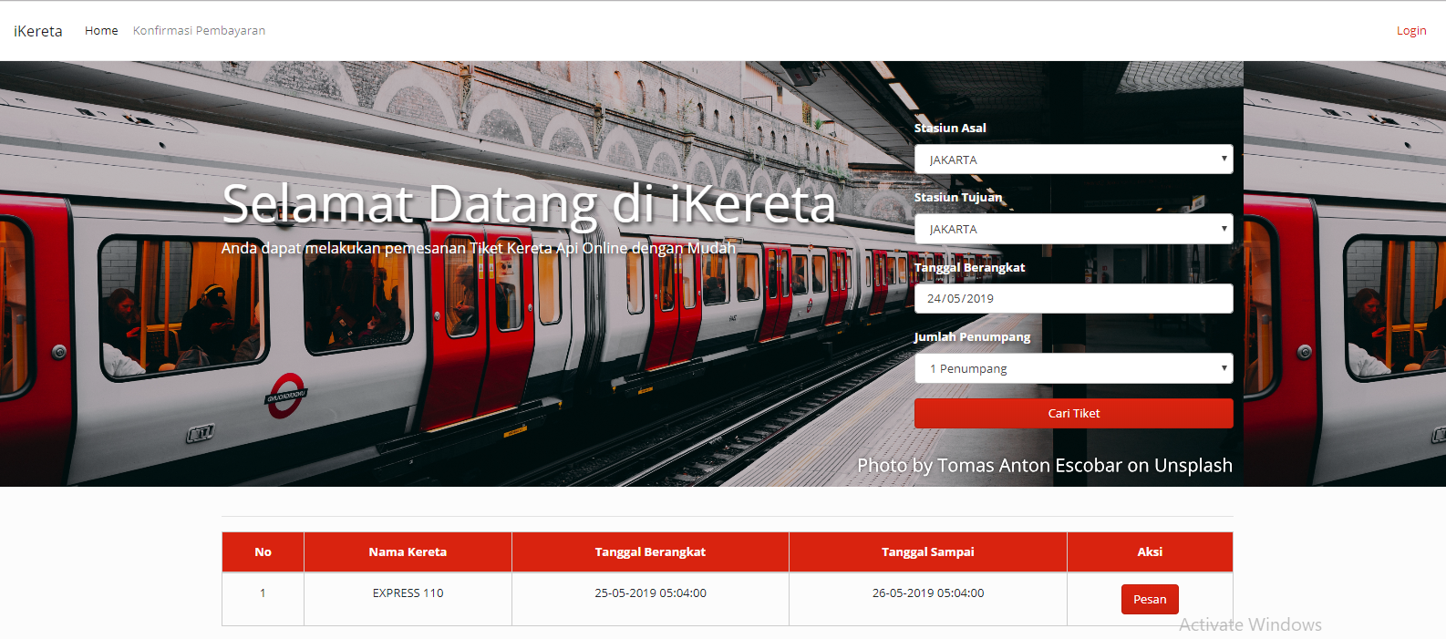 GitHub - failamir/ikereta: Pemesanan Tiket Kereta Api online dengan framework codeigniter