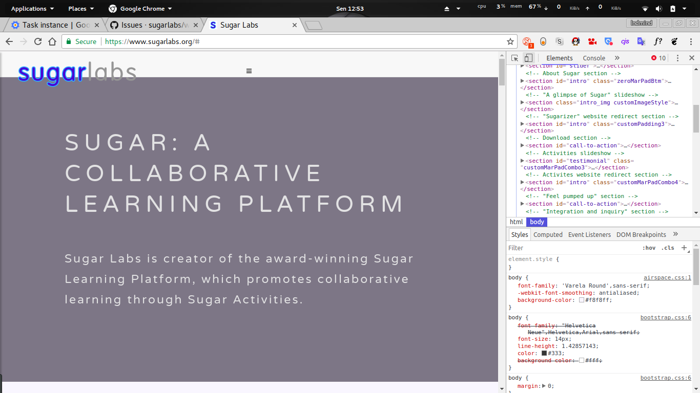 Navbar Broken · Issue 158 · Sugarlabs · Github