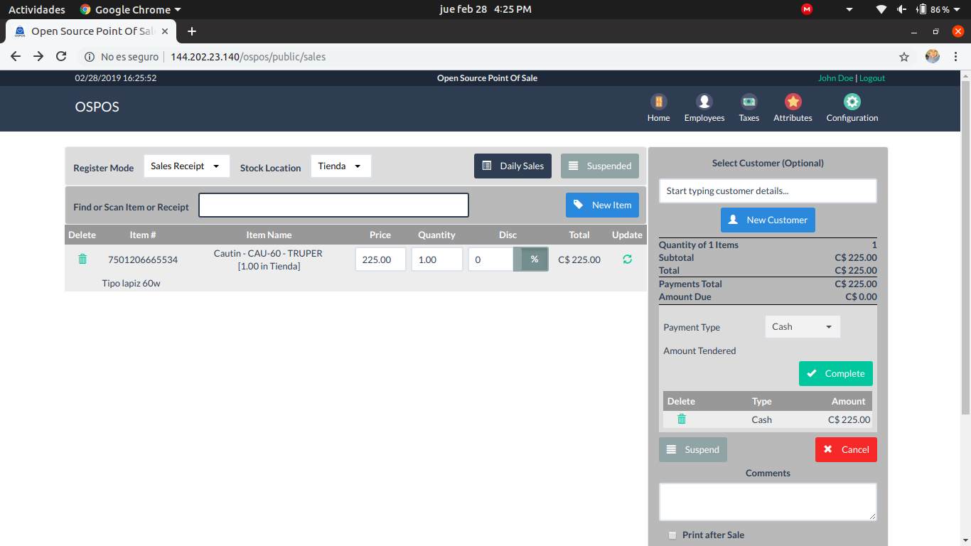 HTTP ERROR 500 WHEN COMPLETING SALE · Issue #2383 · opensourcepos/opensourcepos · GitHub