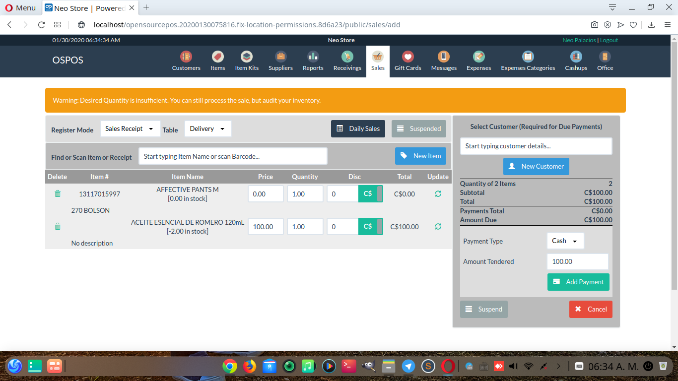 Location sales not selected · Issue #2697 · opensourcepos/opensourcepos · GitHub