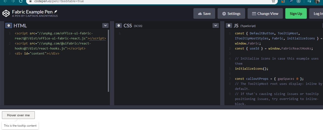 Tool tip present with 'Hover over me' button does not gets close by ...