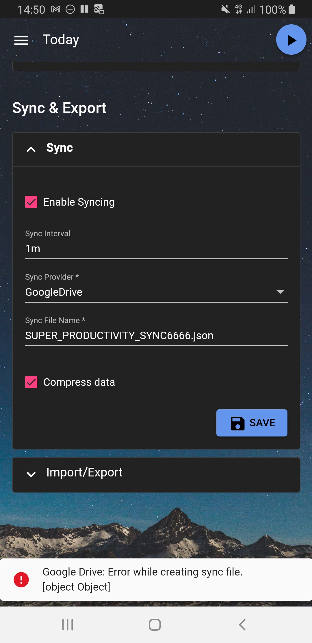 Unable to sync with Google Drive · Issue #642 · johannesjo/super-productivity · GitHub