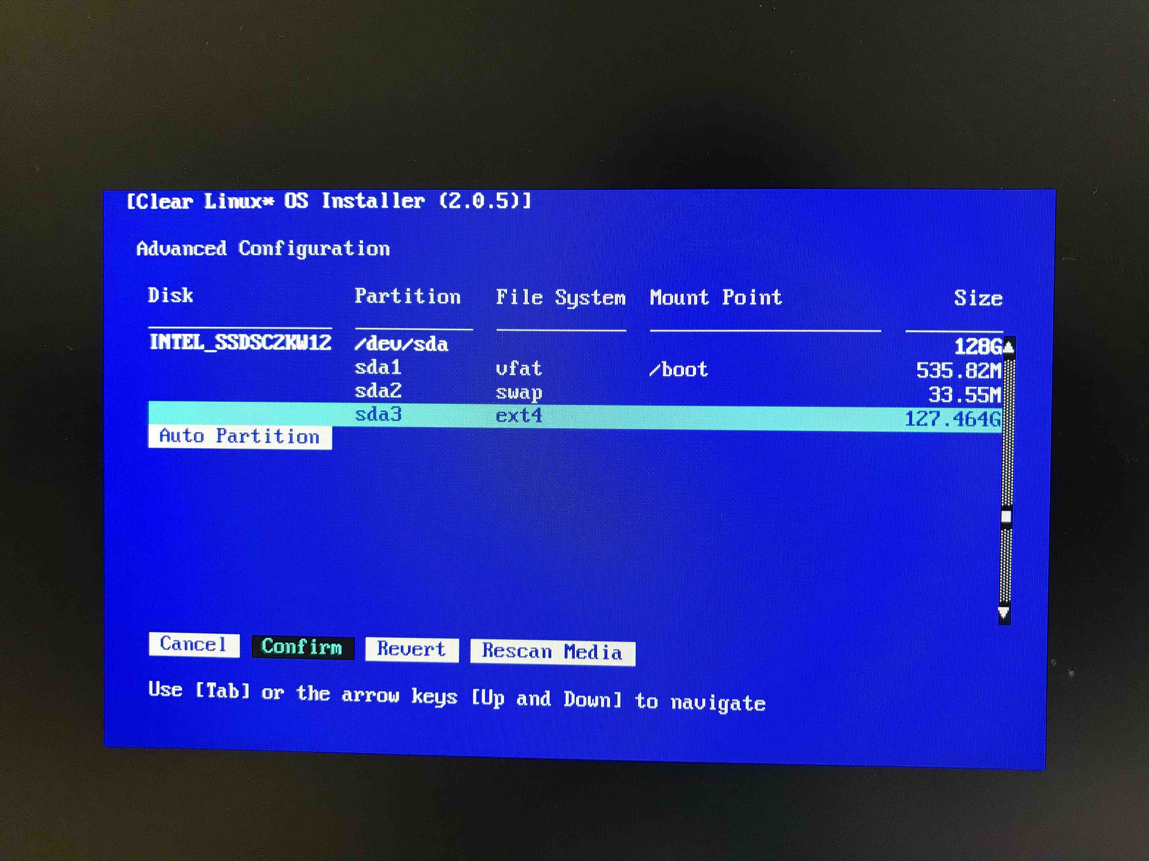 "root" partition fails to be created using "Advanced Configuration" · Issue #423 · clearlinux ...