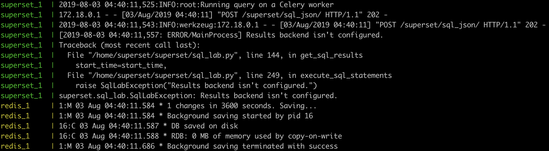 sqllab : Results backend isn’t configured · Issue #7978 · apache/superset · GitHub