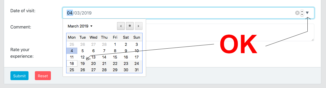 Datepicker Violates The Max Limit If Arrows Are Used · Issue 1439 · Reactstrapreactstrap · Github