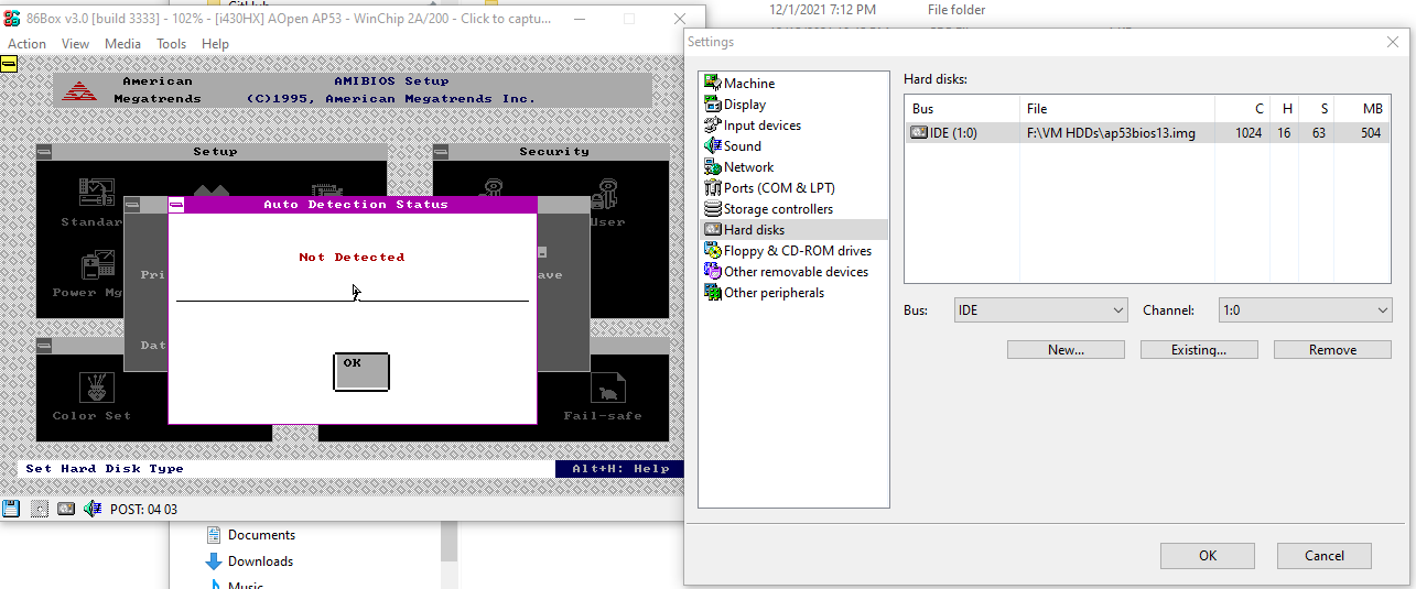 Emulated AOpen AP53 boards unable to detect hard drives/CD-ROM drives detected to be non-ATAPI ...