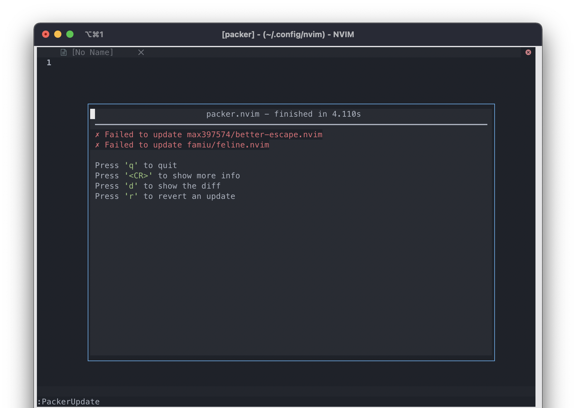 E5113 Errorae5113 Error While Calling Lua Chunk Users User Confignviminitlua4 Error