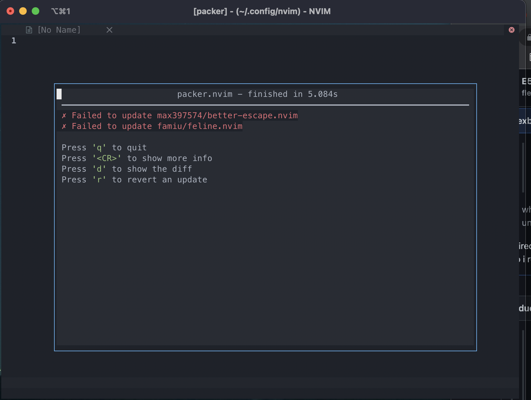 E5113: ErroraE5113: Error while calling lua chunk: /Users/${USER}/.config/nvim/init.lua:4: Error ...