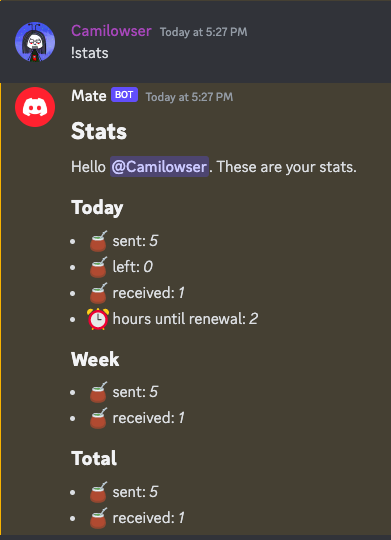 Github Elixircl Mate 🧉 Mate For You Is A Discordbot To Give Points Similar To Heytaco Written