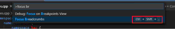[Internal] The default keyboard shortcut for "Focus Breadcrumbs" is wrong (Ctrl+Shift+