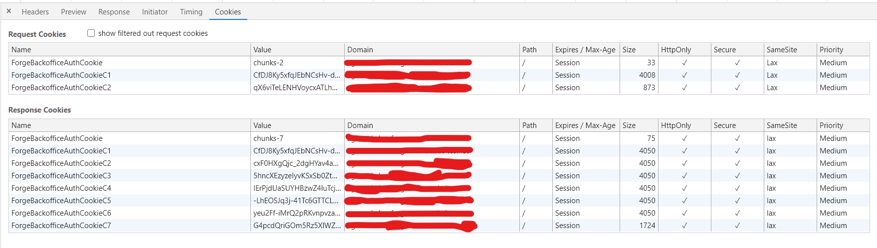 ASP.NET core 2.2 cookie authentication: unexpected growth of cookies number when the user access ...