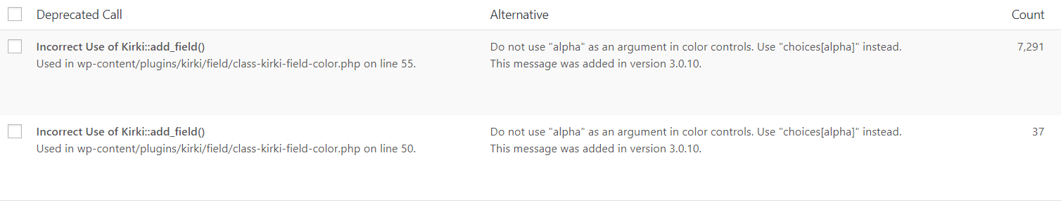Deprecated Calls · Issue #1862 · themeum/kirki · GitHub