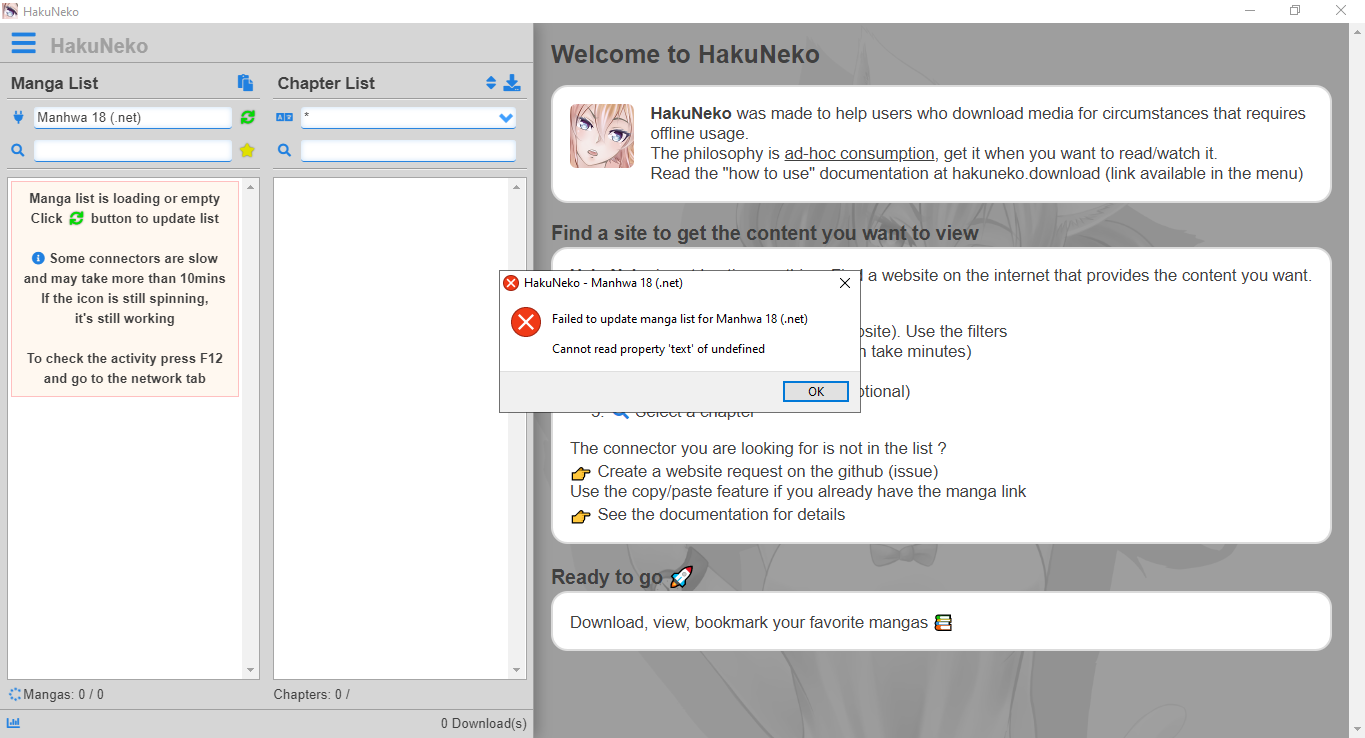 [Manhwa 18 (.net)] Connector not working · Issue #5533 · manga-download/hakuneko · GitHub