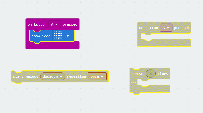Unconnected blocks retain yellow highlight - v1 · Issue #1318 · microsoft/pxt-microbit · GitHub