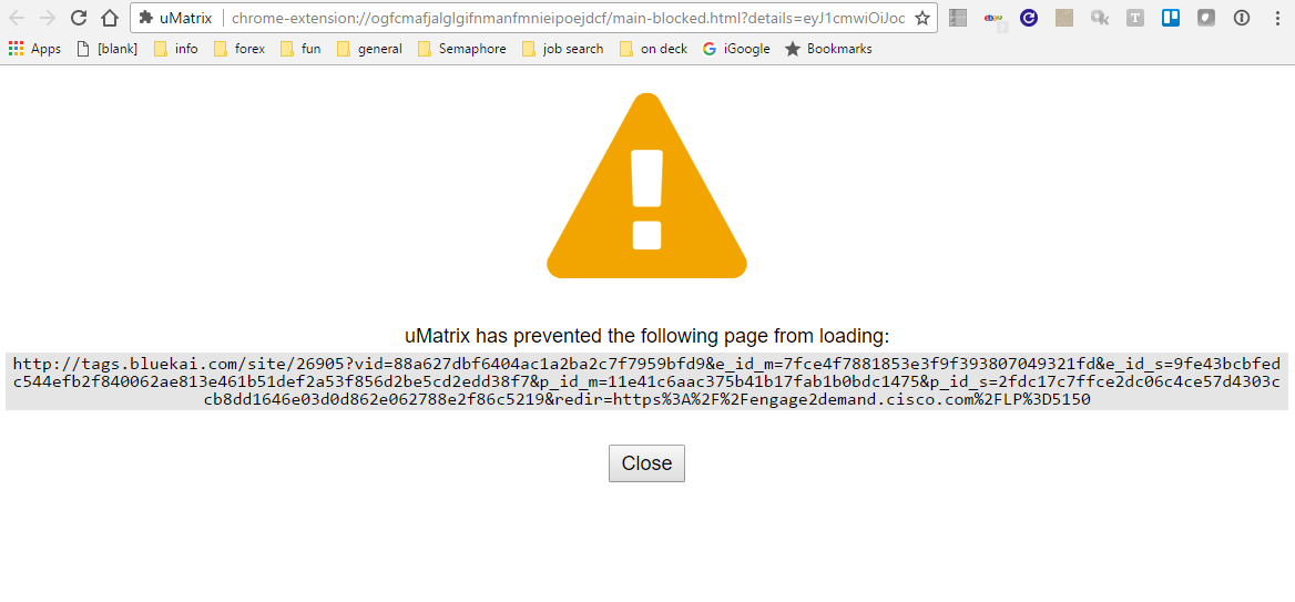 [Useability] Allow one-time clickthough when uMatrix blocks email tracking links · Issue #796 ...