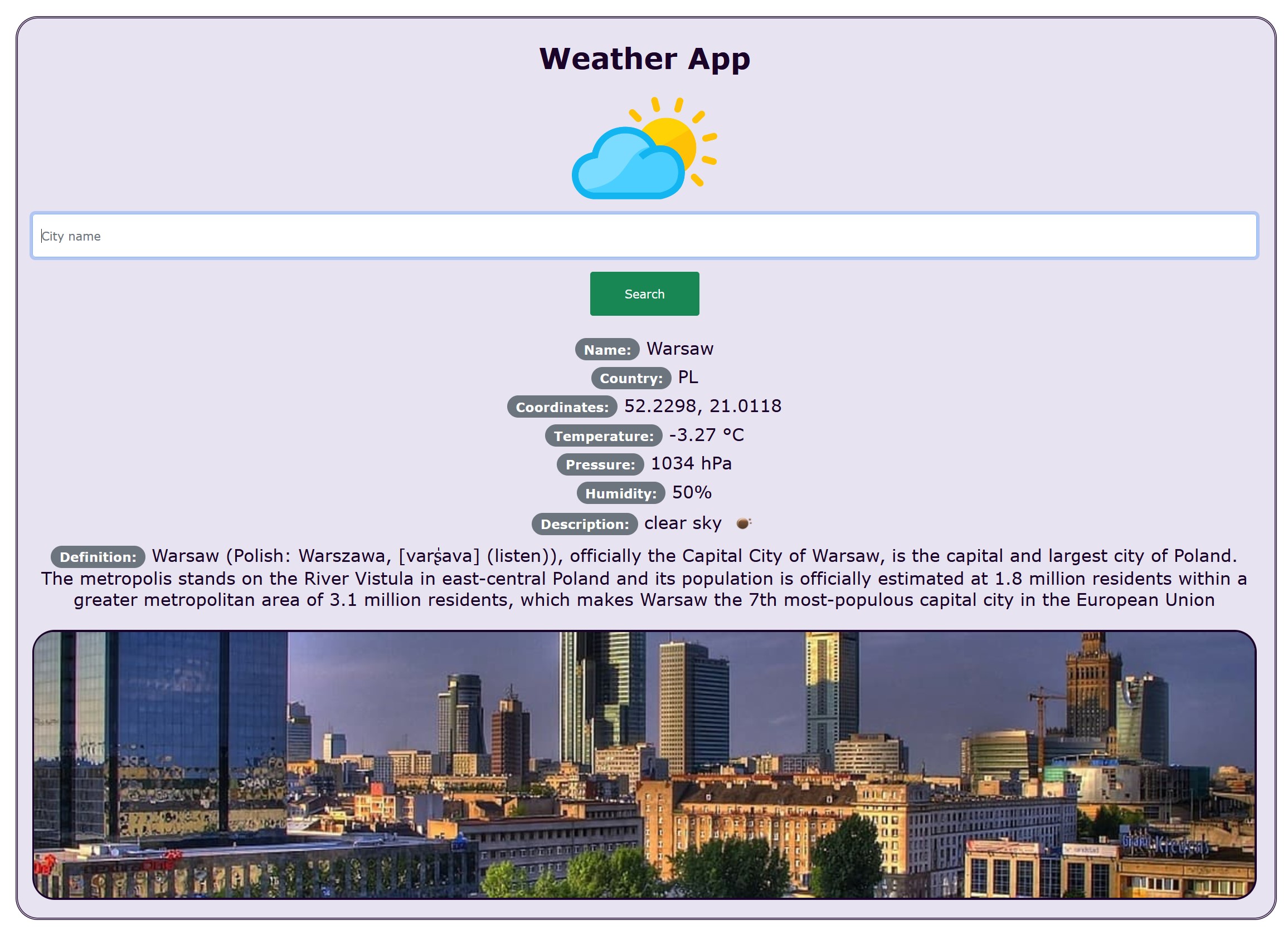 GitHub - marma49/WeatherApplication