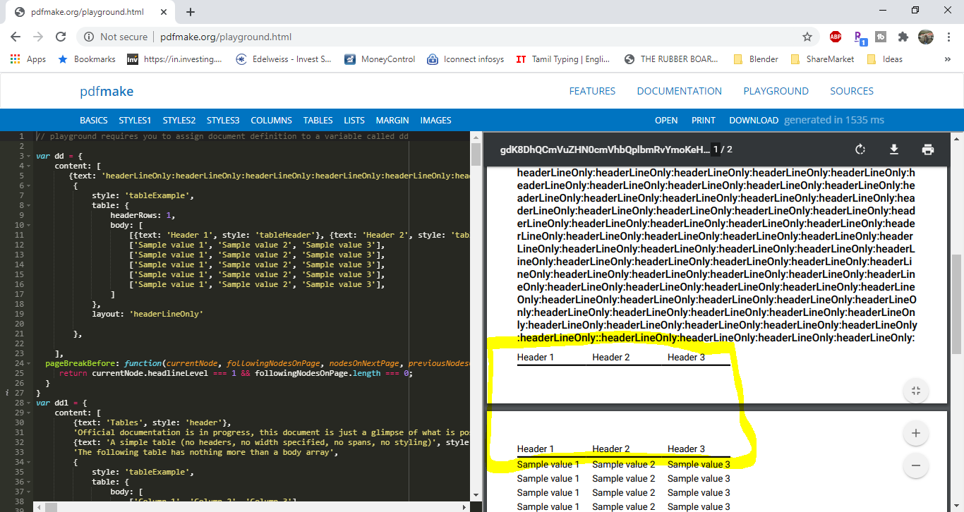 Duplicate table header when it splited in table get splitted in different pages,any idea how to ...