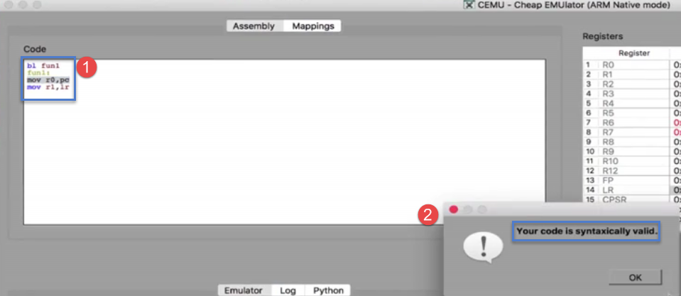 Assembly Code Syntax Error[ARM Native mode] · Issue #35 · hugsy/cemu · GitHub