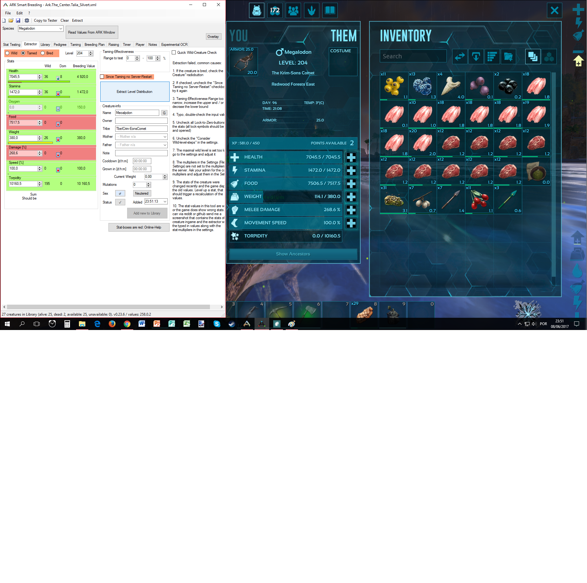 Issue. Megalodon (acidental hit) · Issue #337 · cadon/ARKStatsExtractor · GitHub