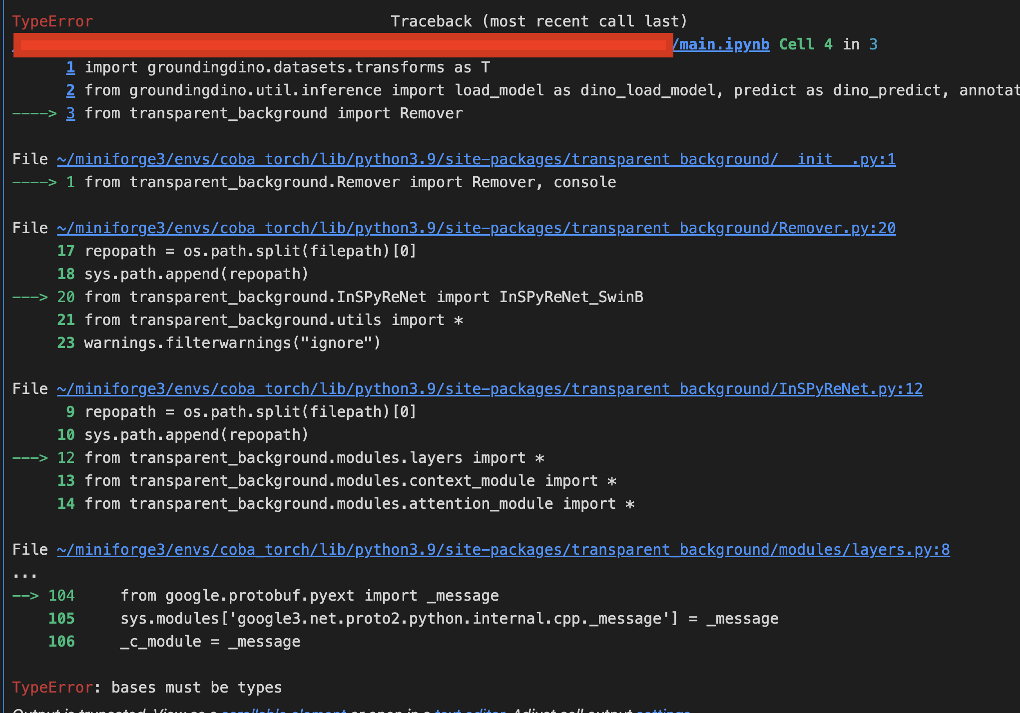 TypeError: bases must be types · Issue #18 · plemeri/transparent-background · GitHub