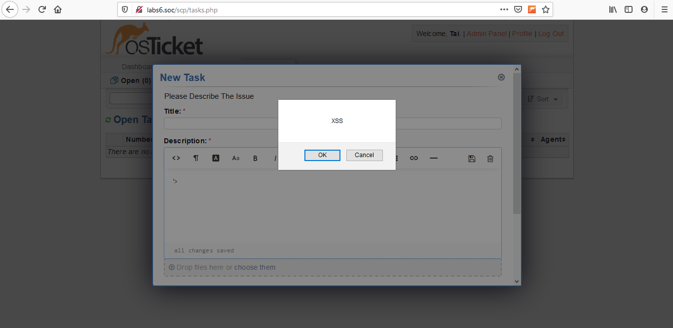 Cross Site Scripting Vulnerability on "Task" feature in OsTicket · Issue #5511 · osTicket ...