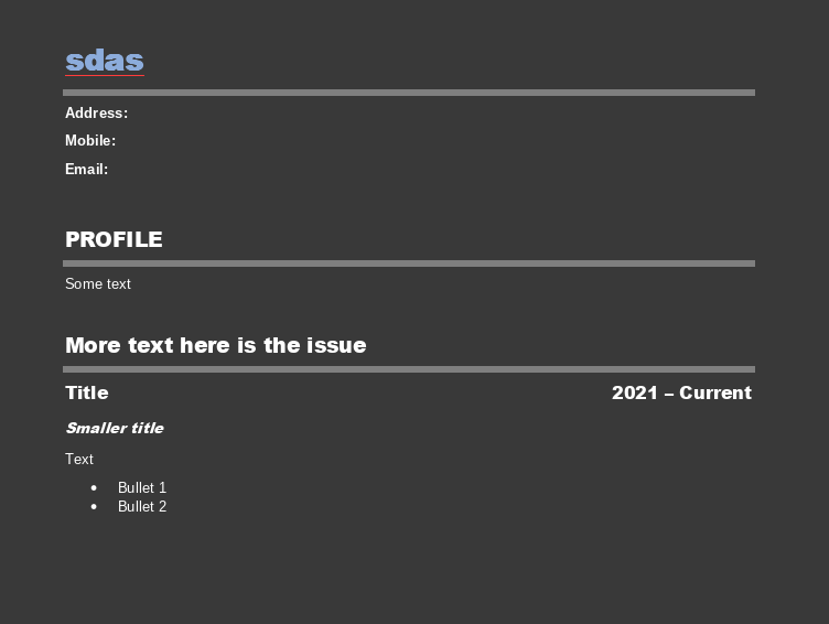 Not too sure why does changing a single text mess up the entire position of bullet points ...