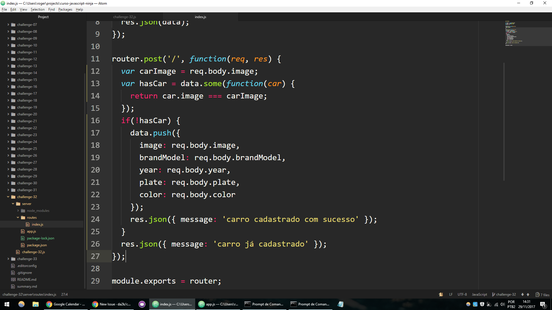 Challenge 32 Nodemon Error · Issue 2253 · Da2kcurso Javascript Ninja · Github 2273