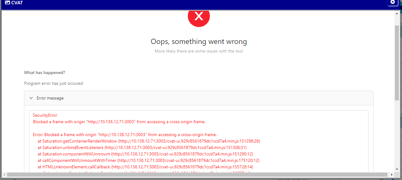 Error when Accessing CVAT from an Iframe · Issue #2537 · cvat-ai/cvat · GitHub