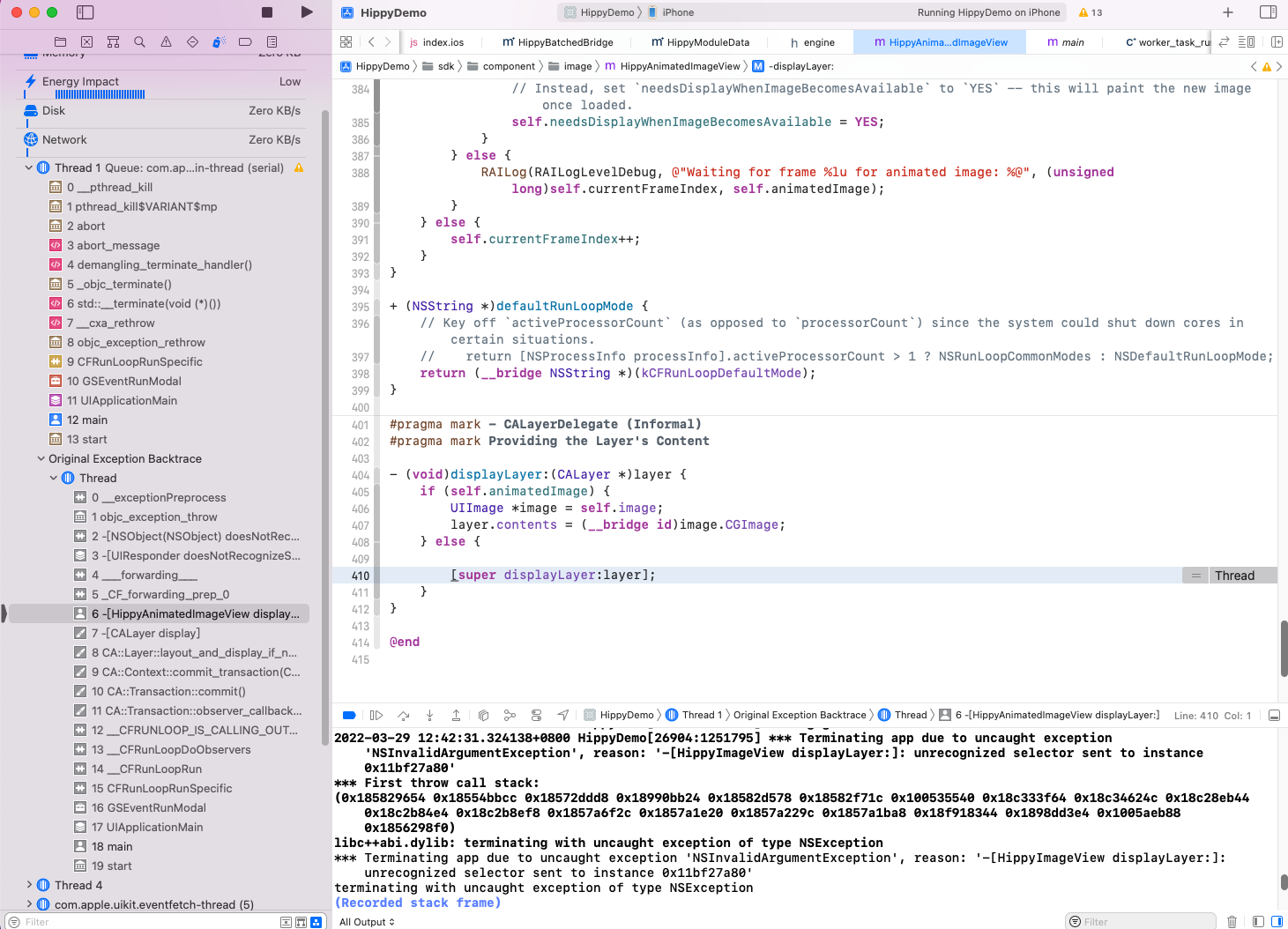 HippyAnimatedView display static image crash in iOS13 device · Issue #1688 · Tencent/Hippy · GitHub