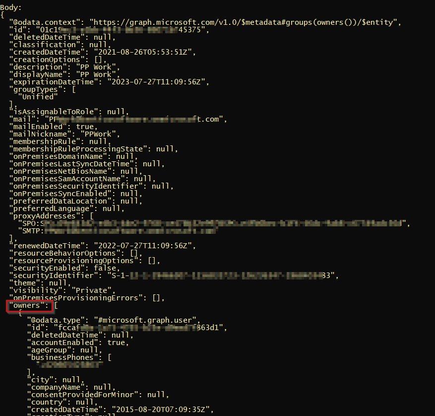 Get-MgGroup returns Owners property only with ExpandProperty · Issue ...